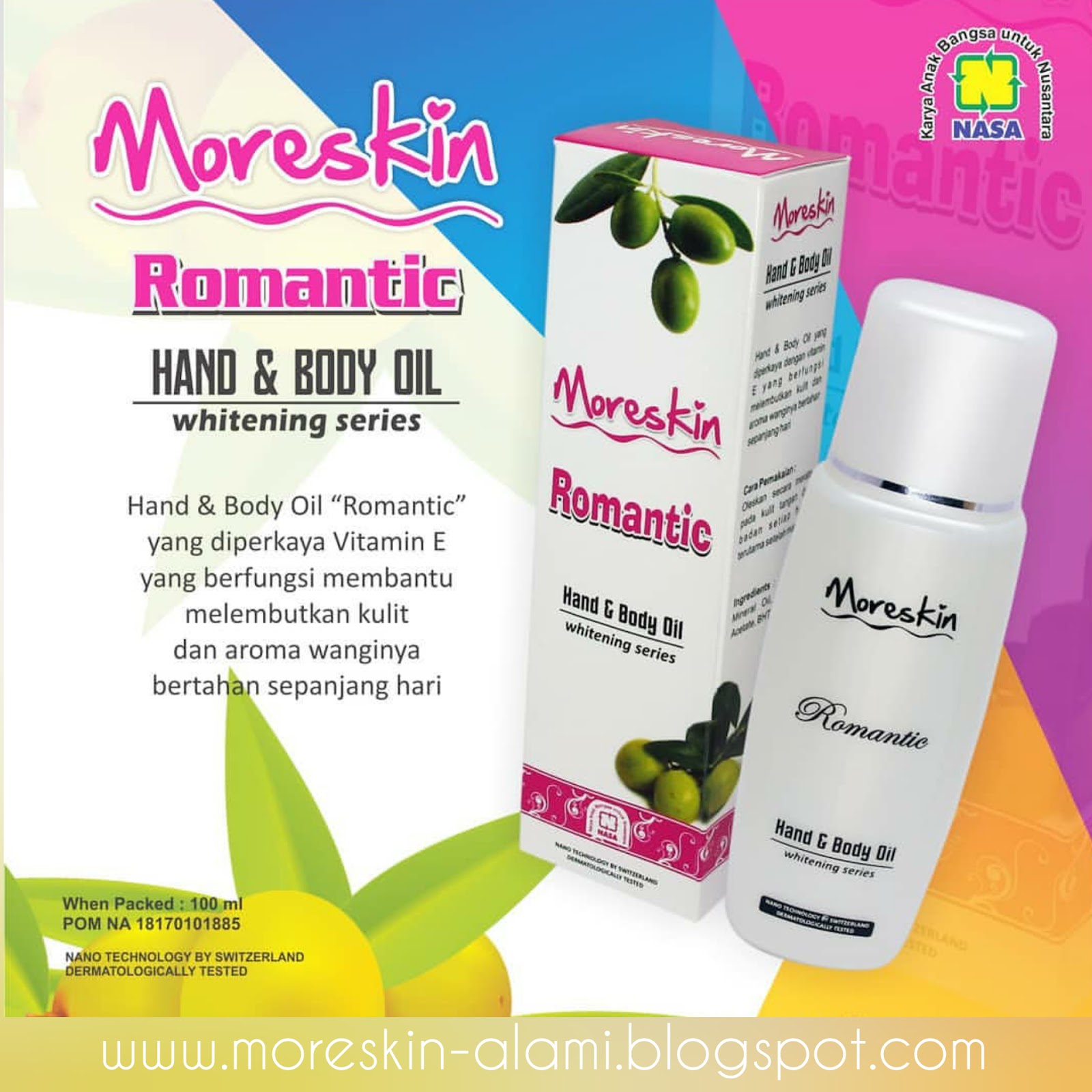 MORESKIN HAND & BODY OIL ROMANTIC - MORESKIN COSMETIC SKIN CARE NASA