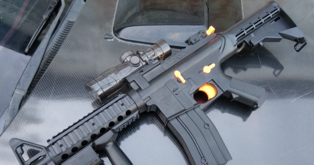 jual water gel gun blaster m4 otomatis-airsoftgun elektrik