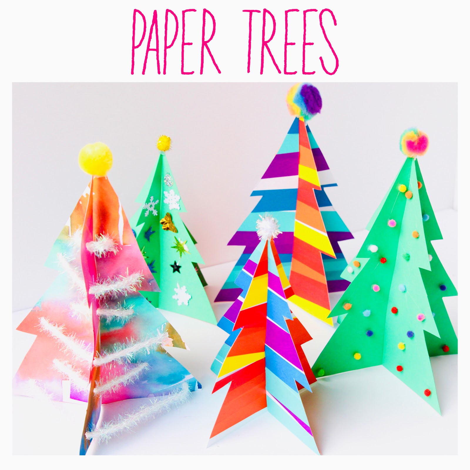 The Blue Barn: 3D Christmas trees decorated three ways