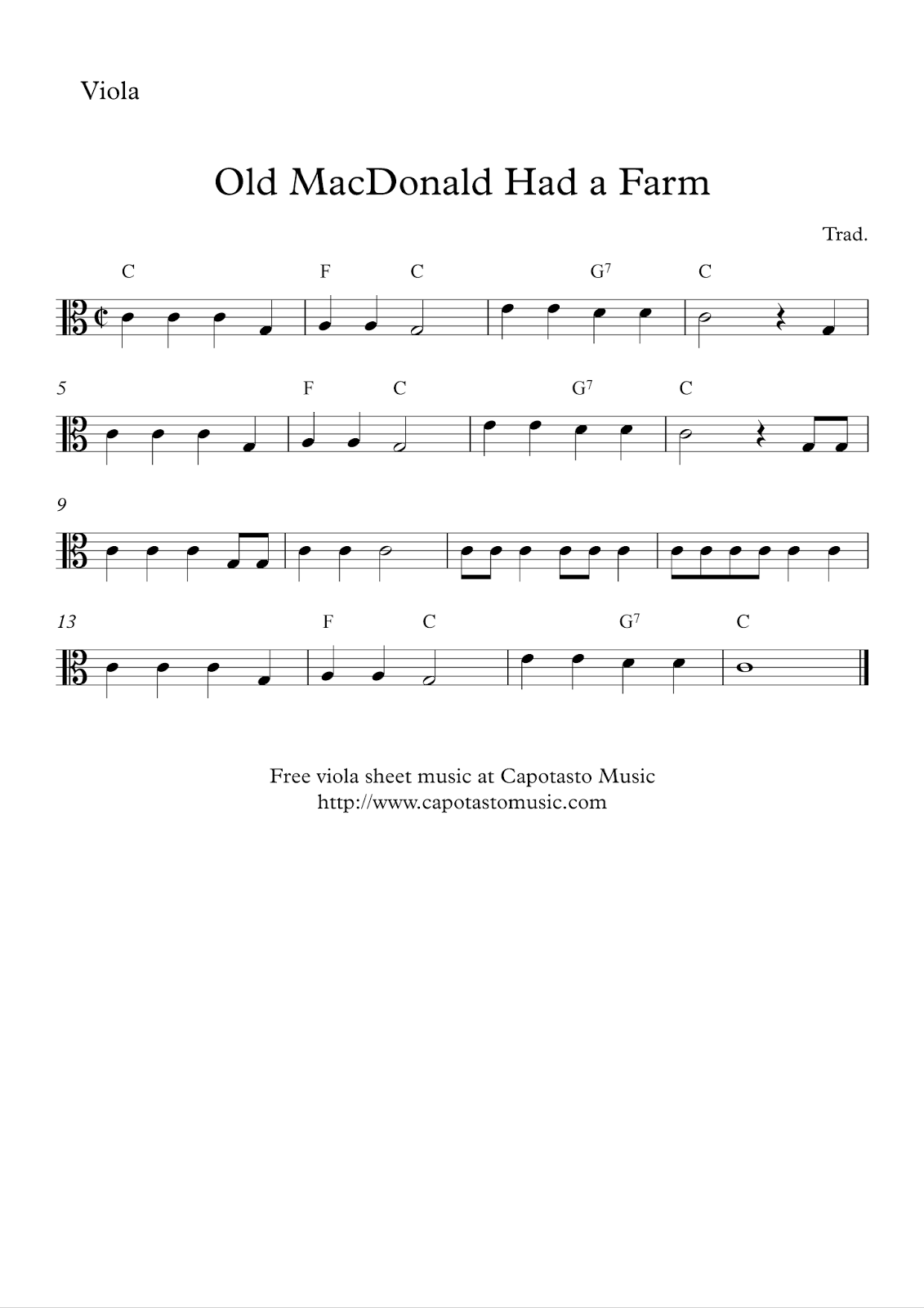 Easy Sheet Music For Beginners: Free easy viola sheet music - Old ...