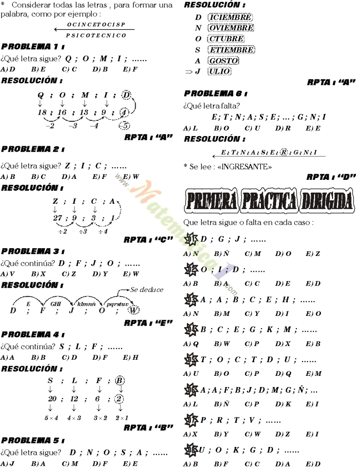 SECUENCIAS LITERALES EJERCICIOS DESARROLLADOS DE RAZONAMIENTO PDF
