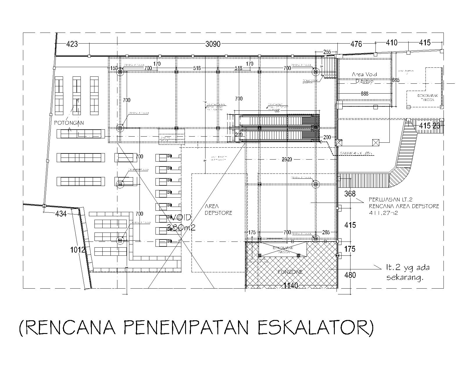 BAJO WORK-SHOP design and contruction: Rencana Penempatan ESCALATOR ...