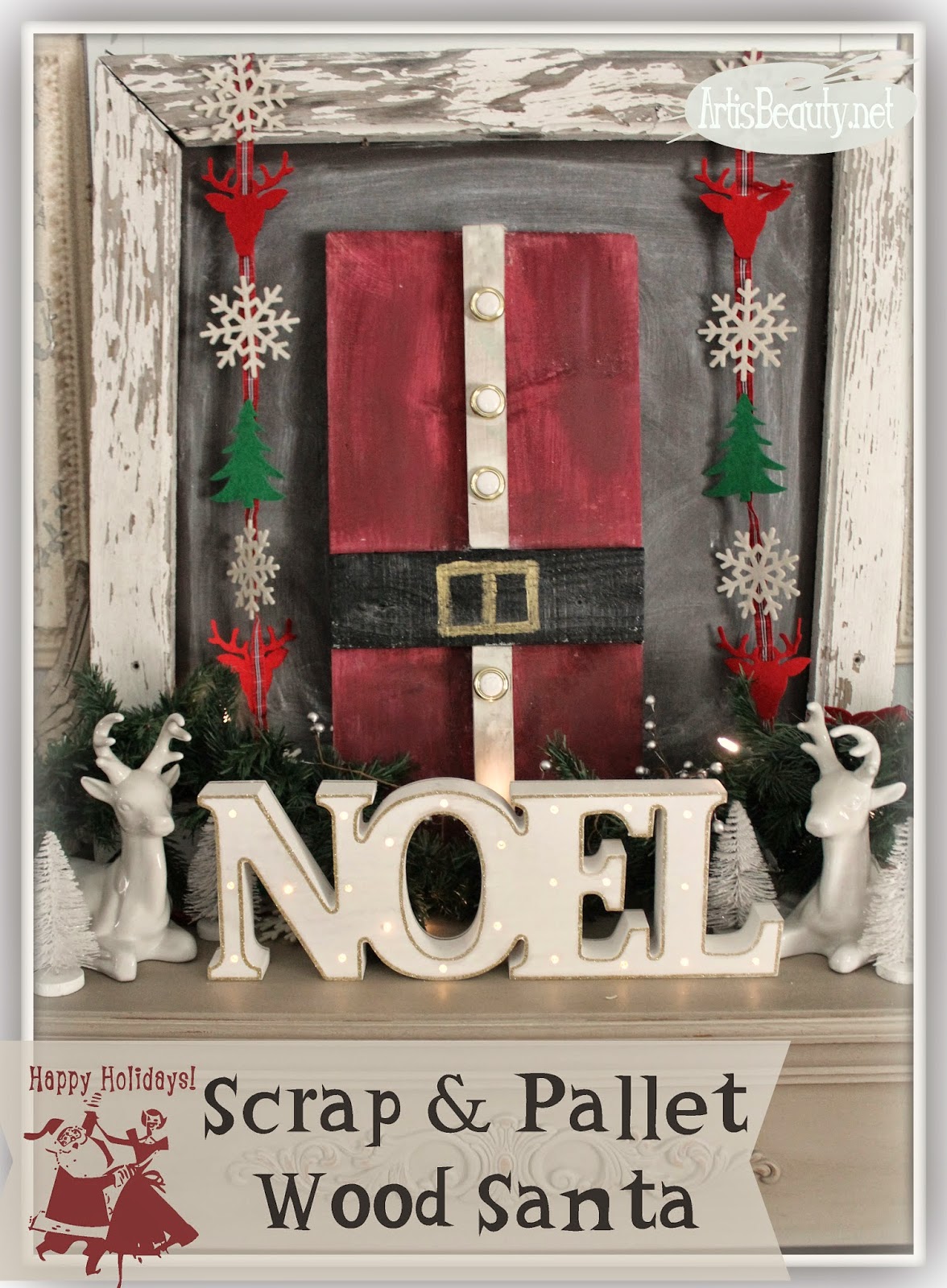 ART IS BEAUTY: Use what you have Pallet wood Santa Art.