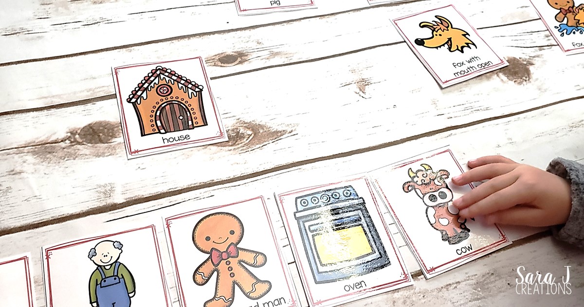 Retelling The Gingerbread Man with Sequencing Cards | Sara J Creations
