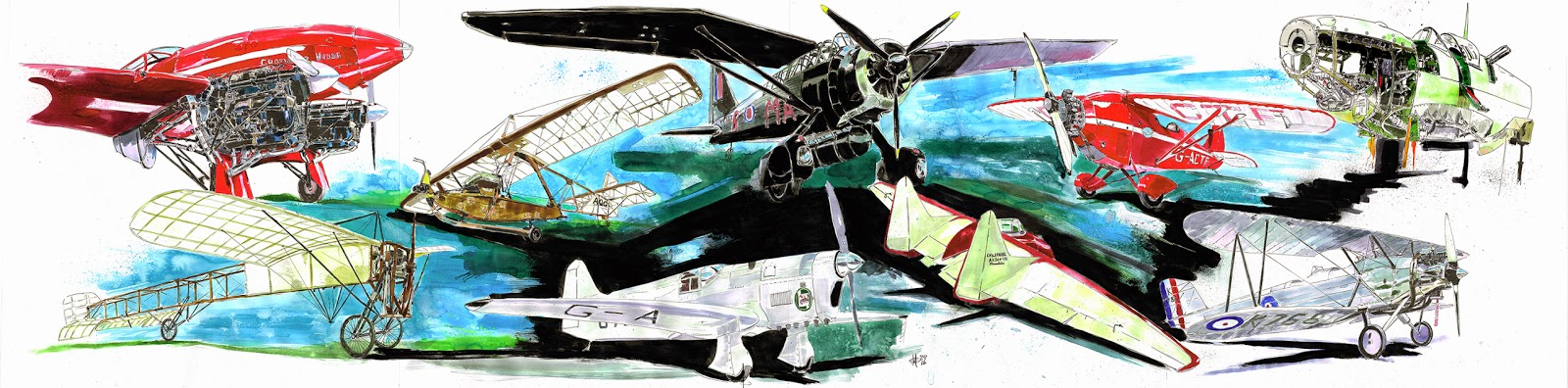 Martin Squires Automotive Illustration: Shuttleworth Collection Visit 2014