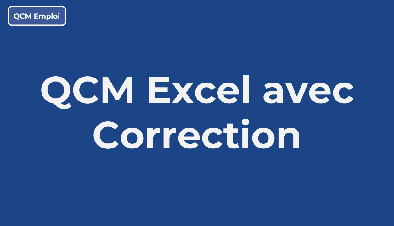 QCM Excel Avec Correction En PDF