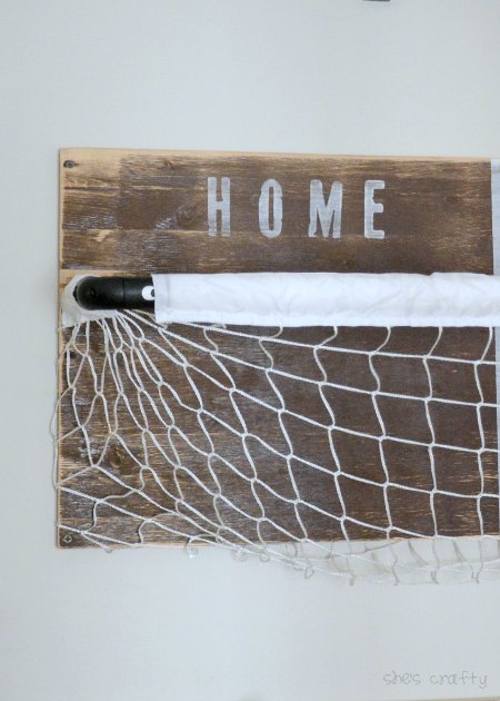 She's Crafty: Boys Room: sports net toy storage