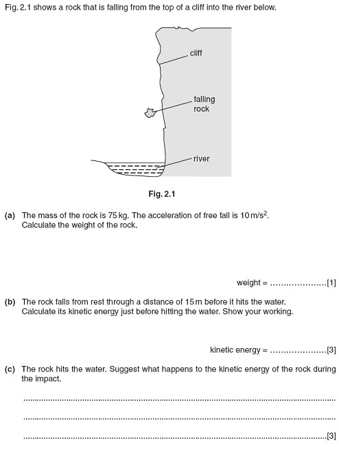 Past Papers Physics O-Levels and IGCSE: Work Power Energy