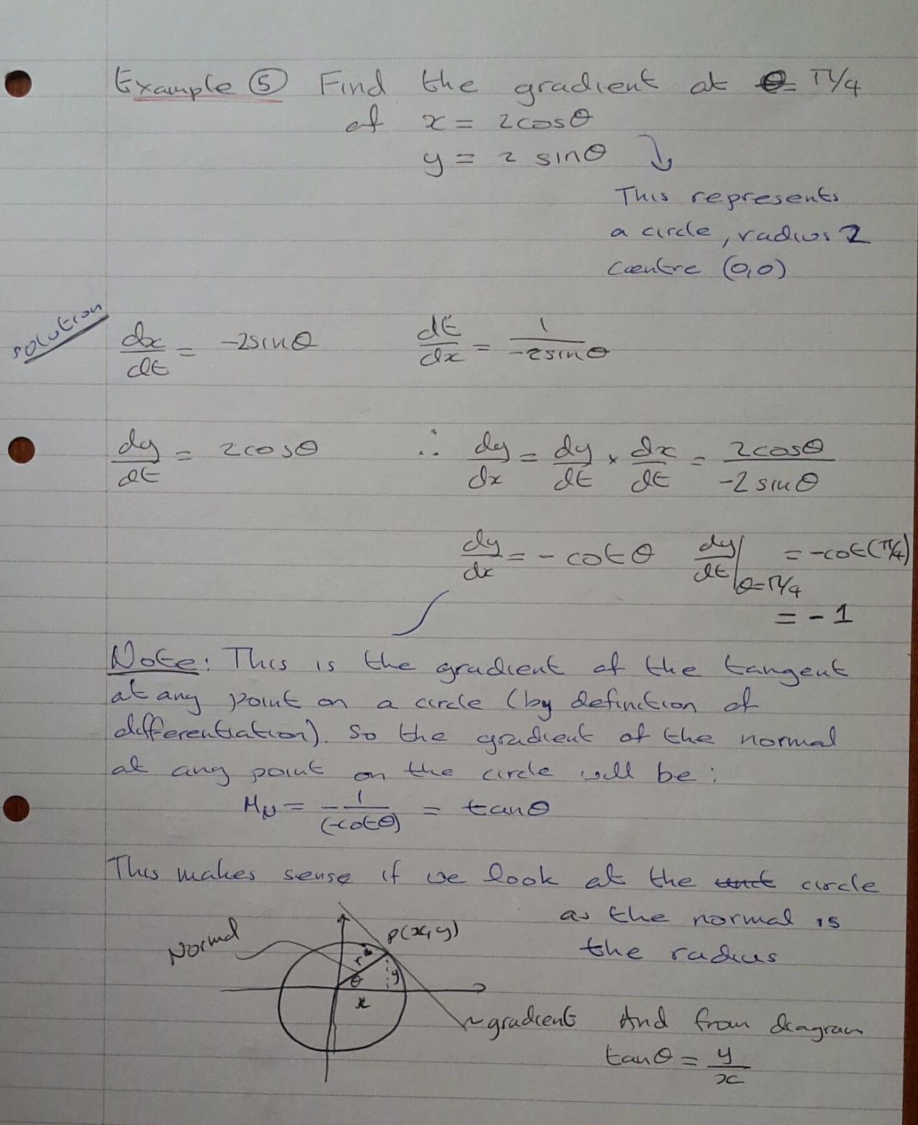 A Level Maths Notes: A2 Differentiation: Parametric Differentiation Part 2