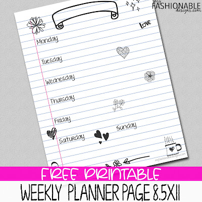 My Fashionable Designs: Free Printable Planner Page: Paper Doodle