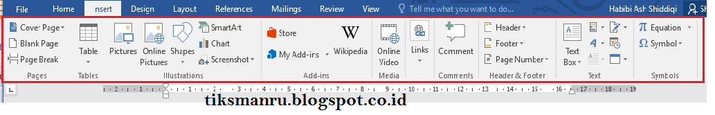 Teknologi Informasi dan Komunikasi: Fungsi Icon-Icon Menu Tab Insert