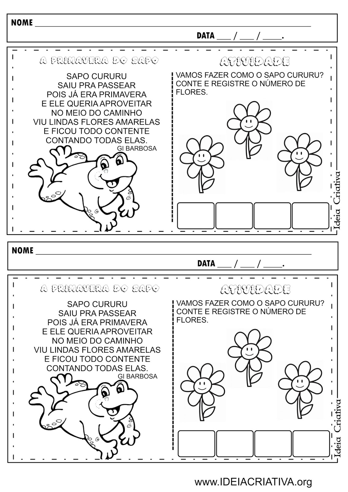 Atividade Sapo Educação Infantil - RETOEDU
