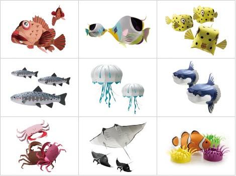 Sea Creatures Papercraft | Papercraft Paradise | PaperCrafts | Paper ...