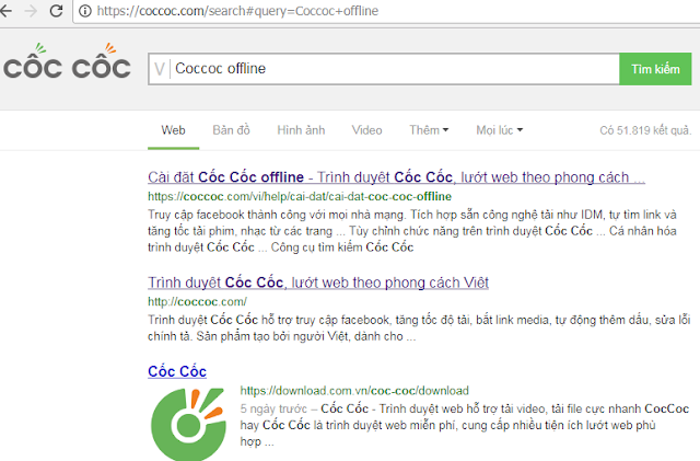 Tải coccoc offline về máy tính phiên bản mới nhất - TrinhDuyetCococ