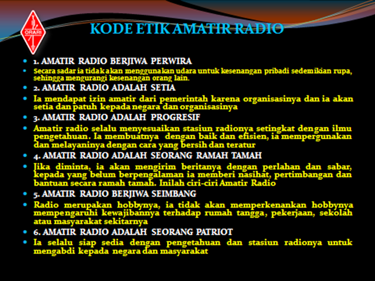 Kode Etik Amatir Radio - YC1LBQ
