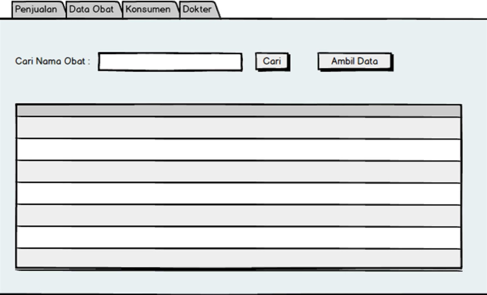 Analisis Perancangan Sistem: RANCANGAN ANTAR MUKA SISTEM APOTEK