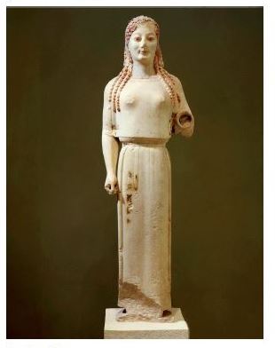 Gibby's AP Art History: 28. Peplos Kore from the Acropolis - Archaic Greek - c. 530 BCE - marble ...