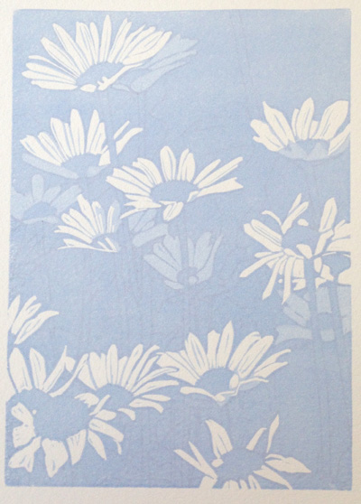Brush and Baren: Linocut in Progress: Getting into the spring of things
