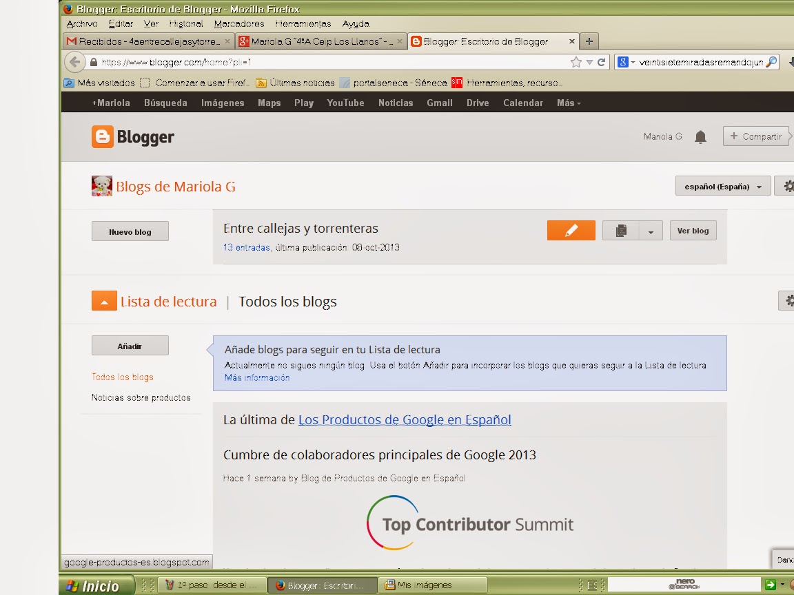 Entre callejas y torrenteras: Cómo publicar en el Blog