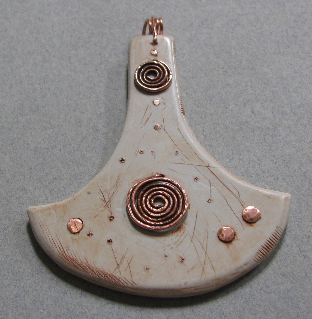 One Man's Journey in Jewelry Making: Copper and Faux Bone Pendant