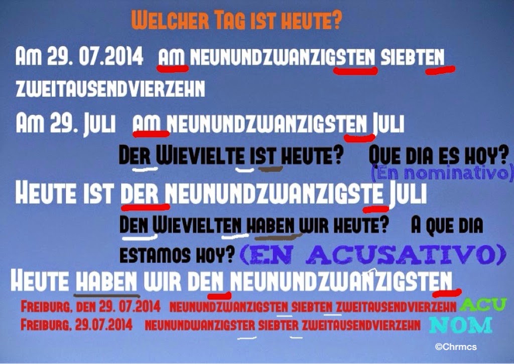 Ich bin, du bist, sie..: WORTSCHATZ: DIE ZAHLEN. WELCHER TAG IST HEUTE?
