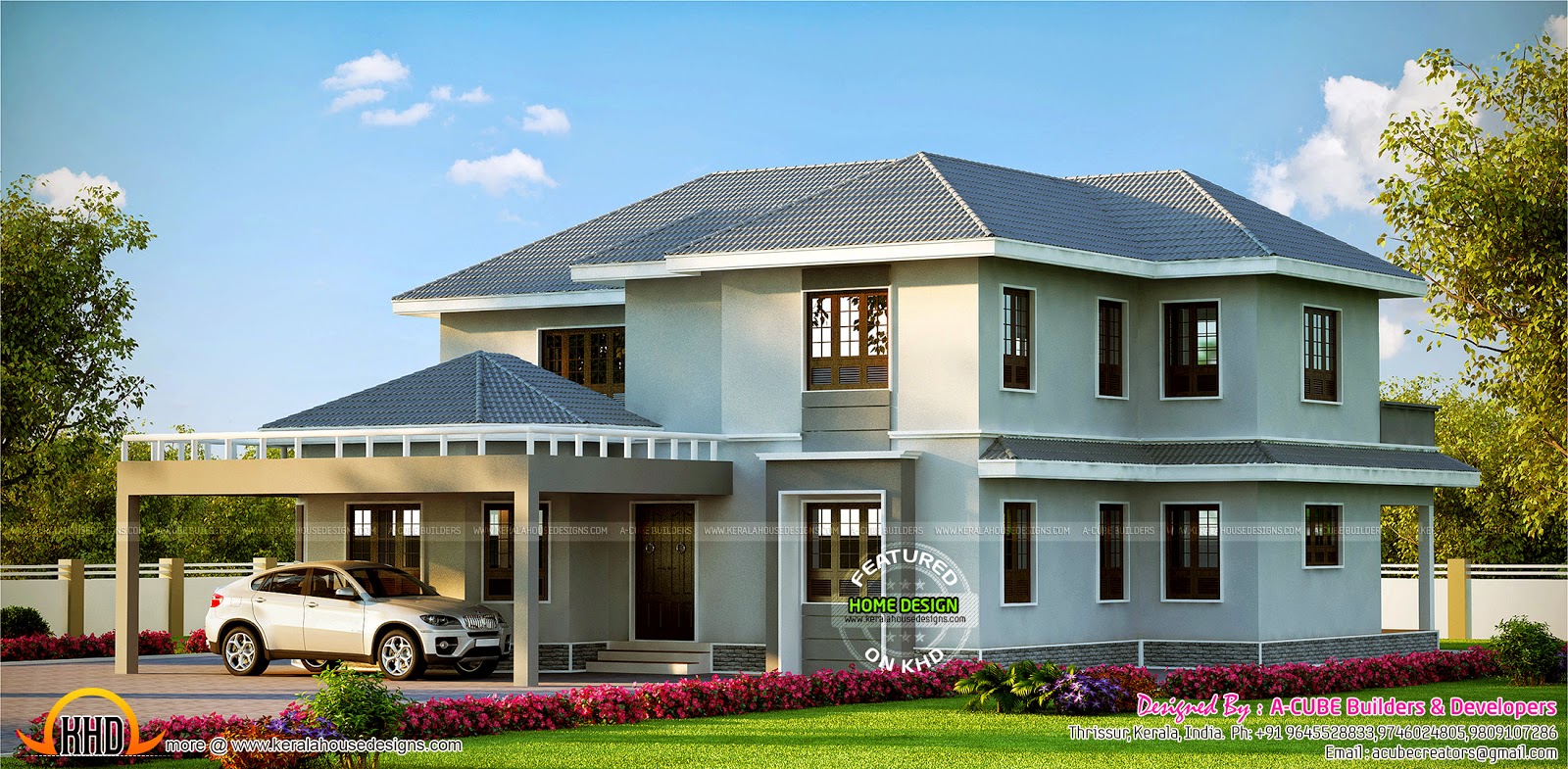 3398 sq-ft 4 bedroom double storied house - Kerala Home Design and ...