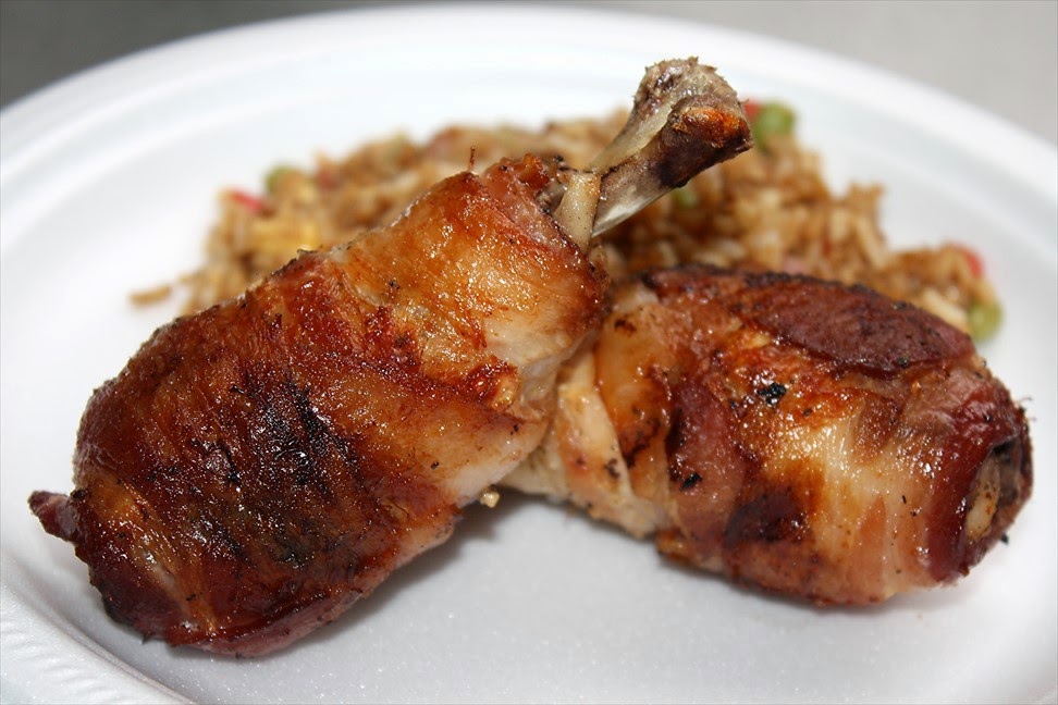 Cooking Gluten Free with Bea: Bacon Wrapped Montreal Drumsticks -DIVINE