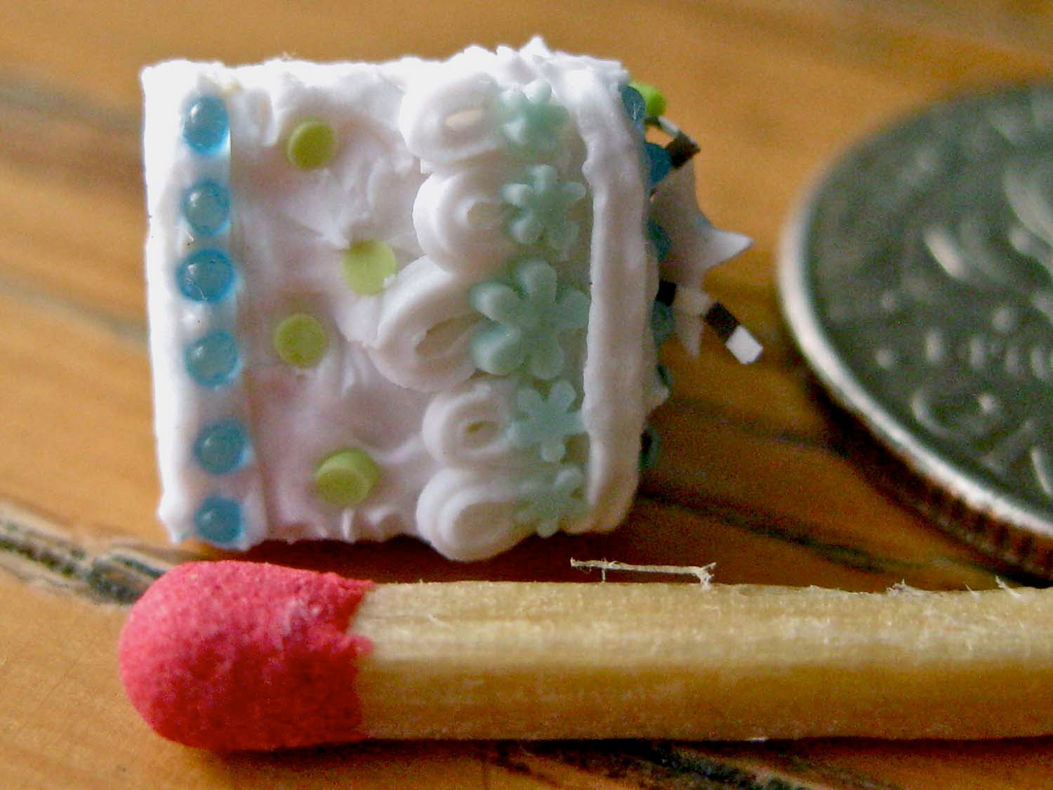 Inventive Soul Tiny Miniature Slice Of Birthday Cake 1 4 Inch Wide X