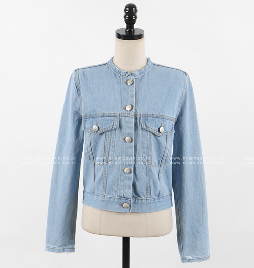 [Miamasvin] Round Neck Denim Jacket | KSTYLICK - Latest Korean Fashion ...