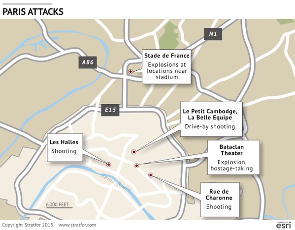 EconomicPolicyJournal.com: MAP Where the Paris Attacks Took Place