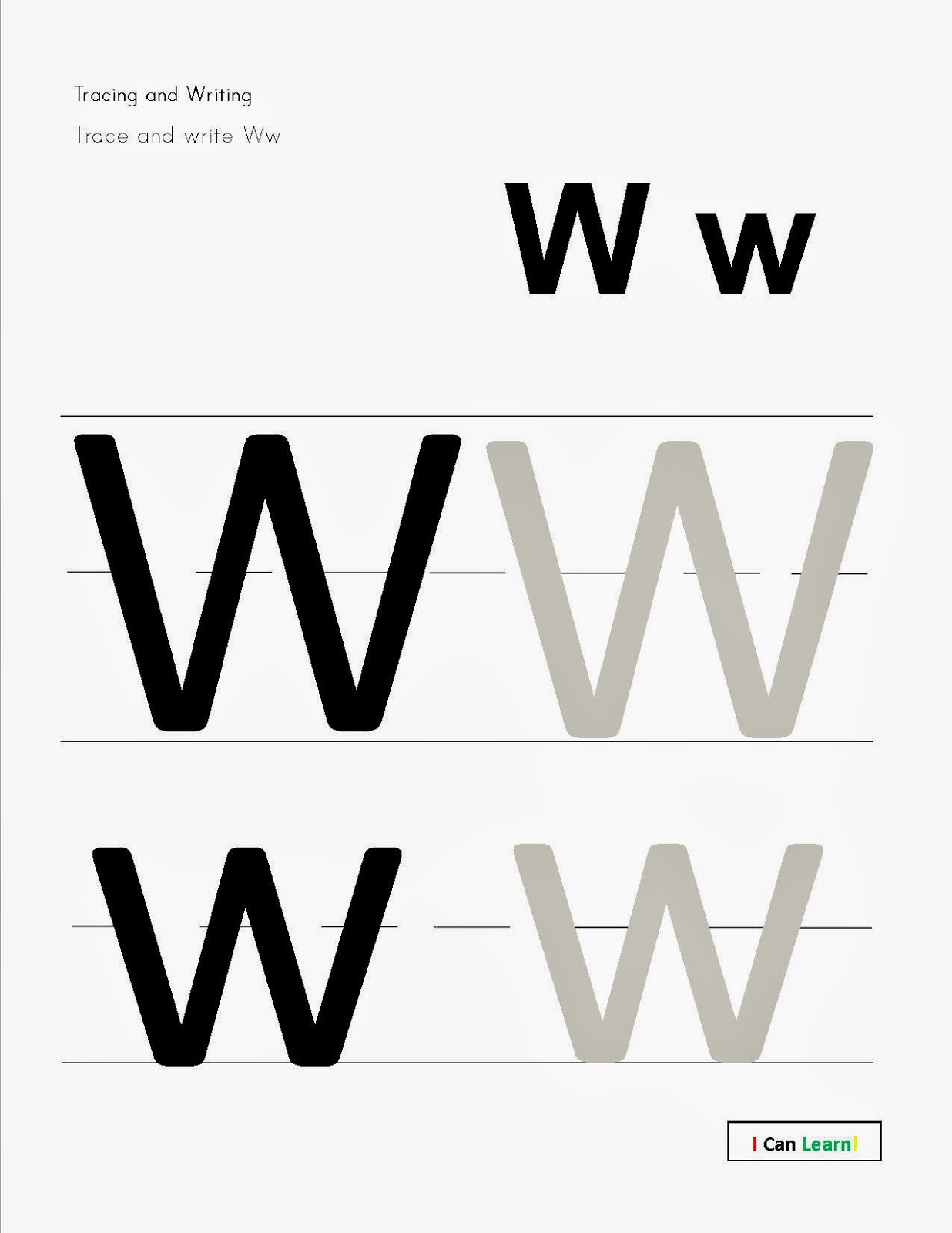 I CAN LEARN!: Letter Ww