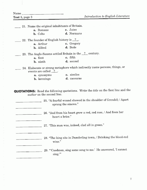 MaMa Resources: Grade 12 English test