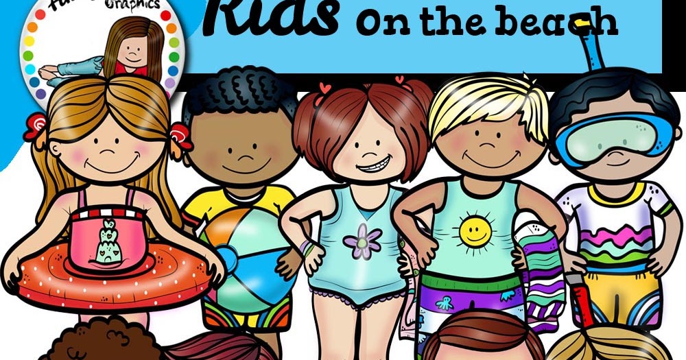 Artifex Graphics: Kids on the beach clip art