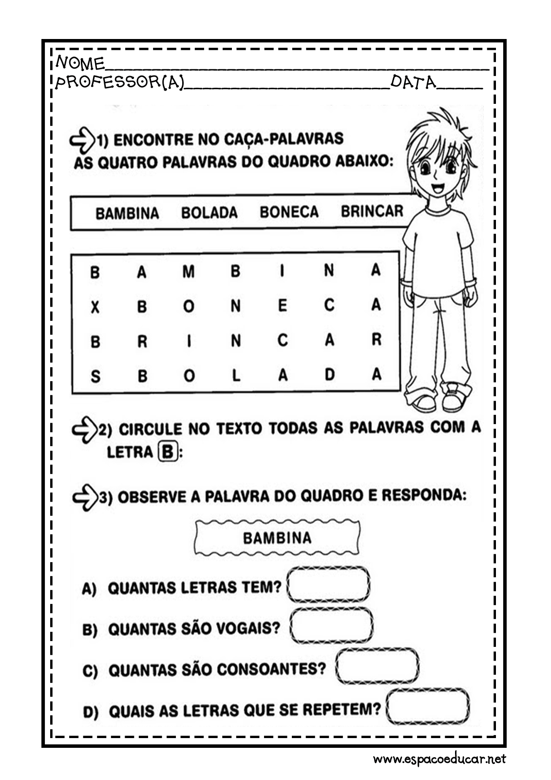 36 ATIVIDADES DE ALFABETIZAÇÃO OU 1º ANO COM A LETRA B + SUGESTÕES ...