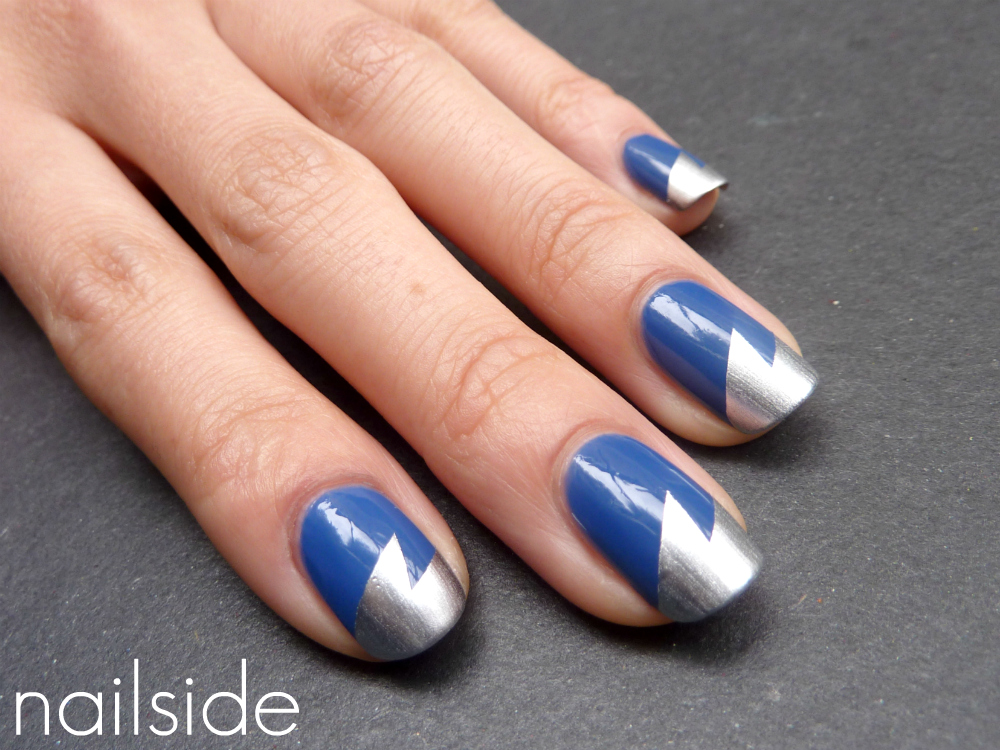 Nailside: Blue and silver lightning bolt