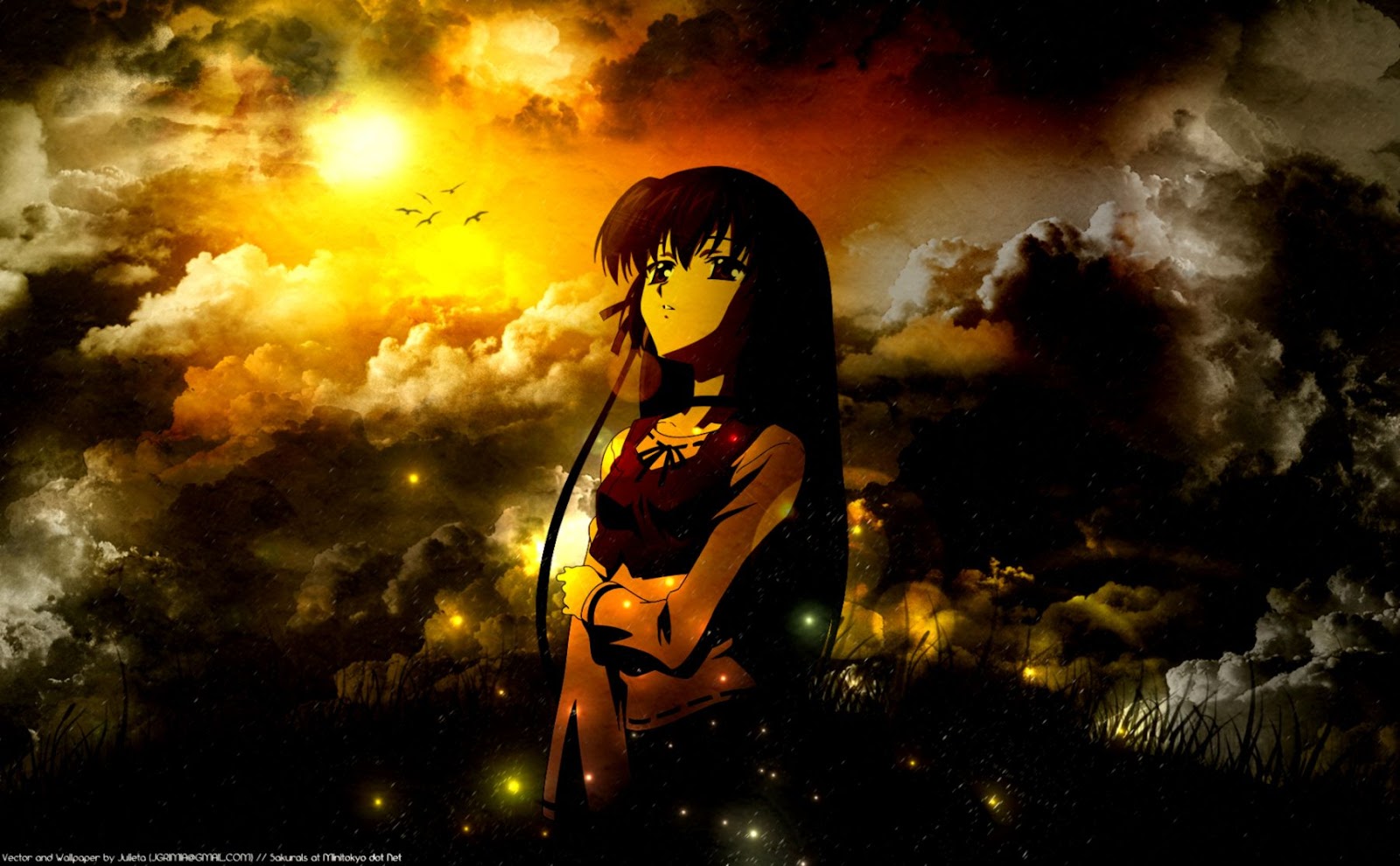 Anime Couple Running Wallpaper Widescreen | Wallpapers Quality