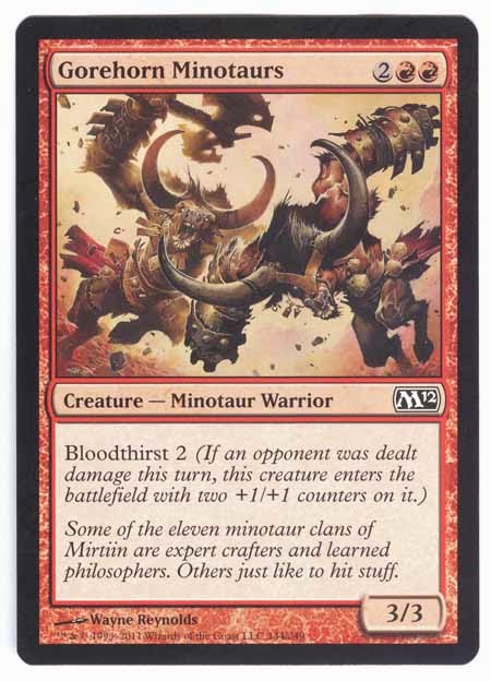Magic the Gathering Adventures: Magic 2012 (M12) Red Creatures