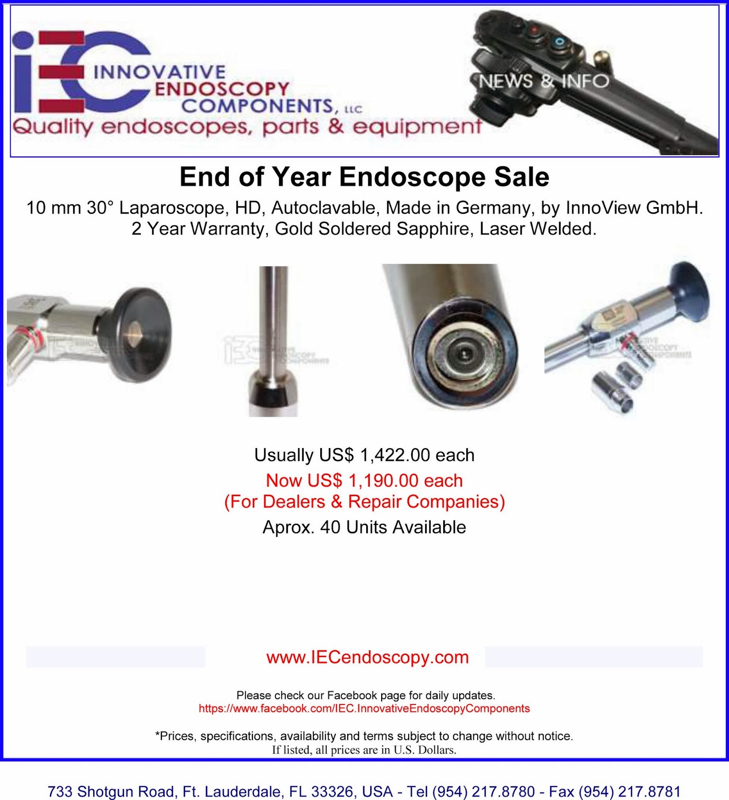 IEC Innovative Endoscopy Components: End of Year Endoscope Sale