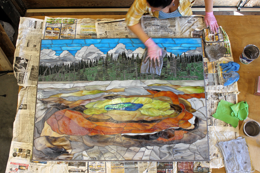 Kasia Polkowska Art: Yellowstone - Chromatic Spring Mosaic