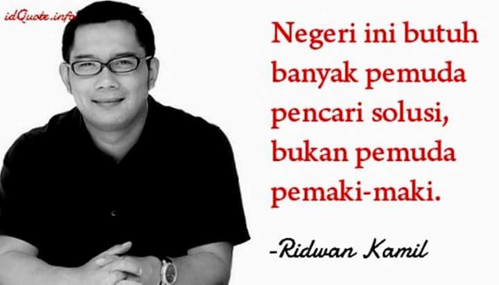 Indonesia butuh Pemuda Pencari Solusi Quote Ridwan Kamil - Arreza MP