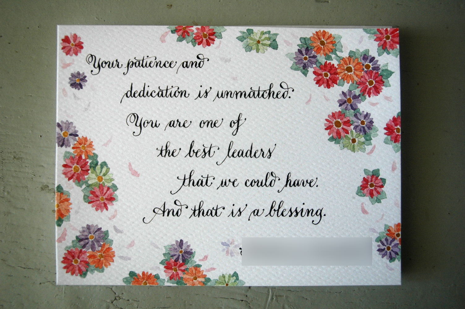 Commission: A Dedication Letter for a Leader