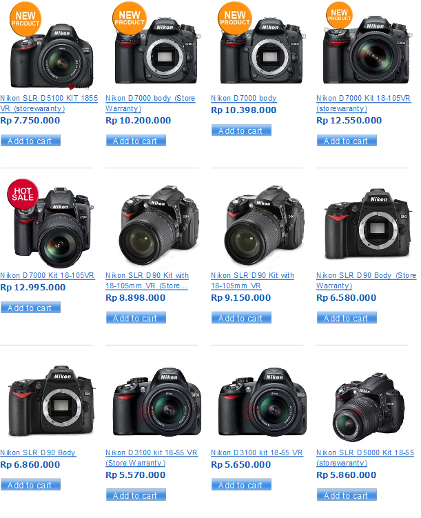 harga kamera digital SLR canon terbaru
