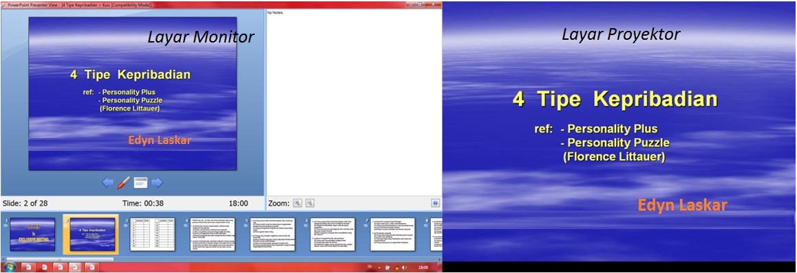 Cara Presentasi 2 layar Monitor di Windows 7 | Edyn Laskar