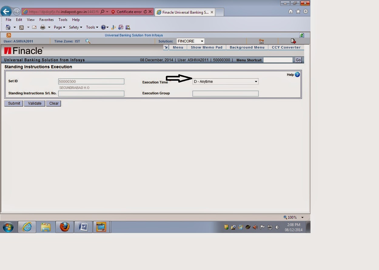 Standing Instruction execution manually - POFINACLEGUIDE