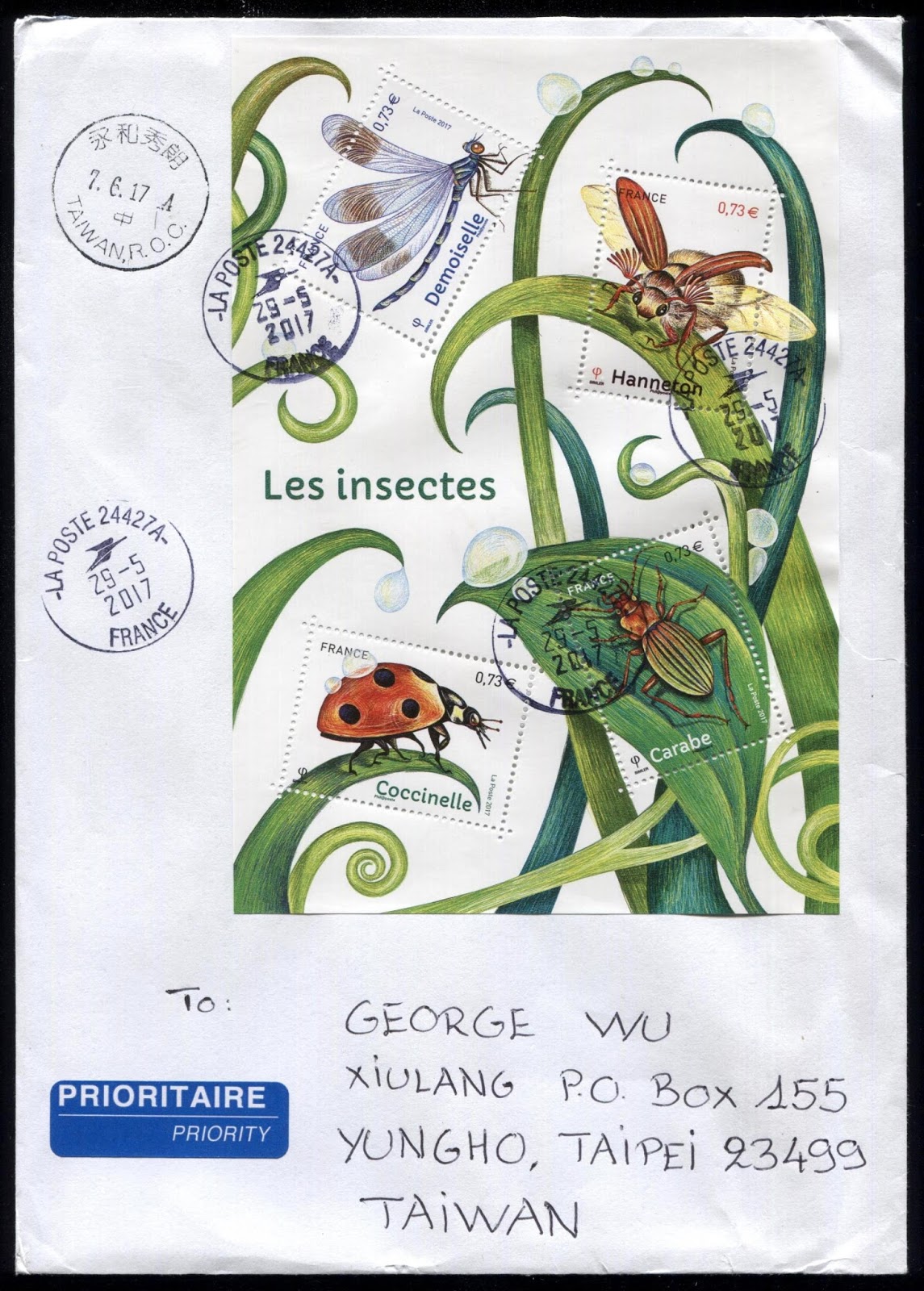 Gulfmann Stamps Collection: FRANCE ~ French Insects Cover