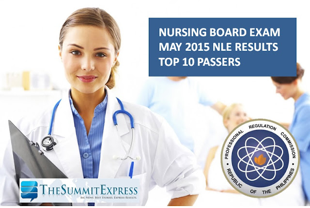 LIST: Top 10 Passers May 2015 NLE Nursing board exam