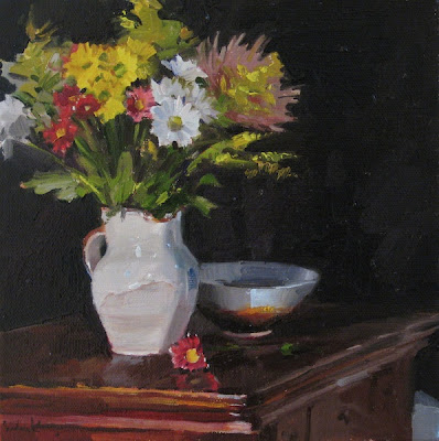 Sedwick Studio: "Bouquet on Black" floral still life daily painting of ...