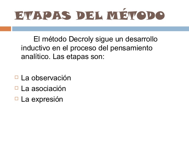 Teorías Educativas Actuales.: Método Decroly