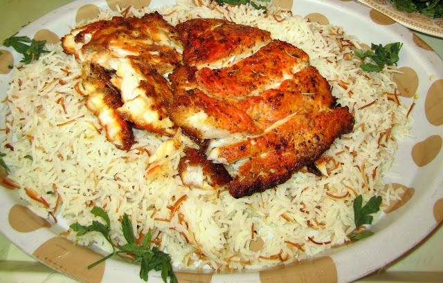 halalicious: Baked Hamour on a bed of Basmatti and Vermicelli