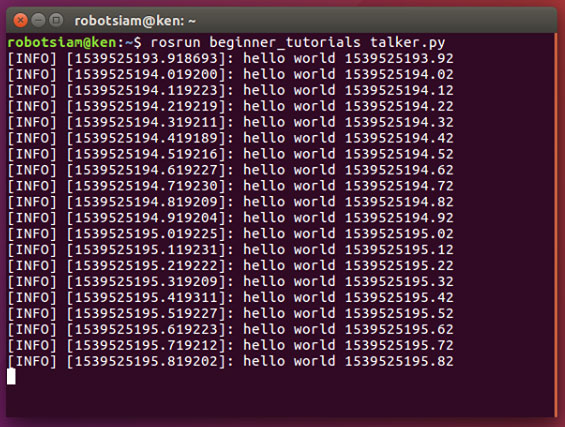 ROSTHAI สร้างหุ่นยนต์ด้วย ROS: สร้าง Packages ของ ROS ด้วยภาษา Python